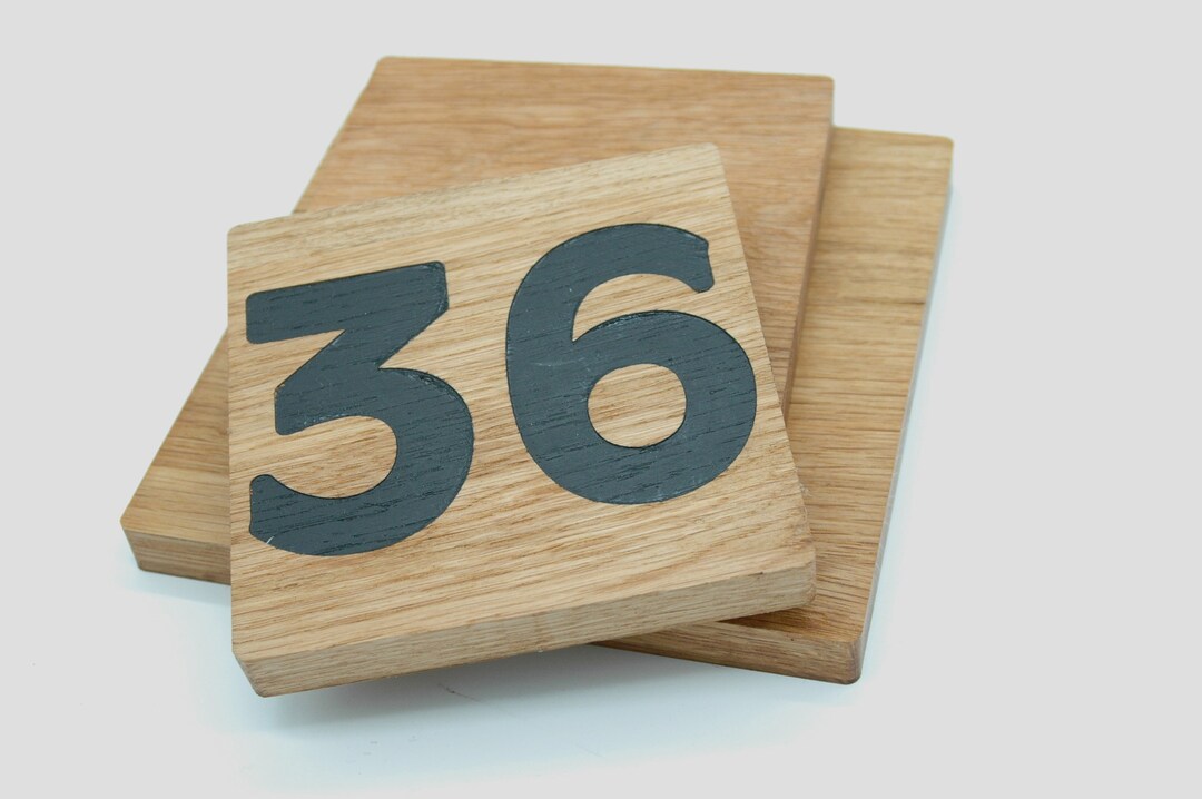 House Number, Solid Oak, Oiled Corners With 10 Mm Radius - Etsy
