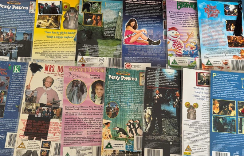 VHS Recycled Bookmarks Live Action XL M-O - Etsy