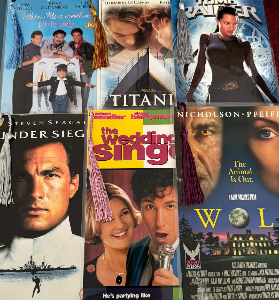 VHS Recycled Bookmarks Live Action XL T-W - Etsy