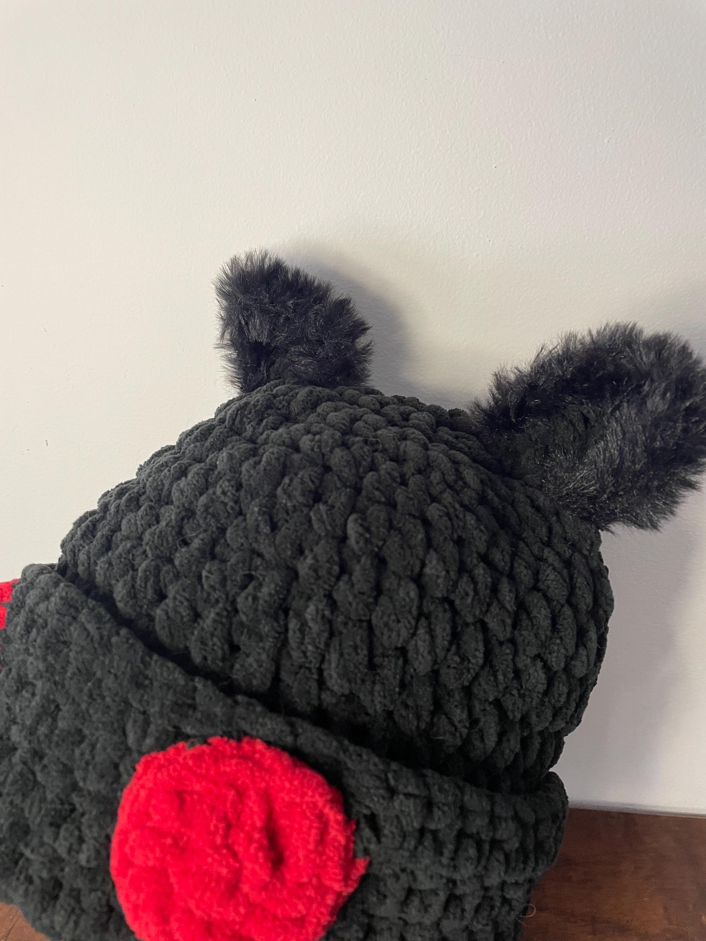 Handmade Cozy Chunky Crochet Mothman Beanie / Unique Funny Cryptid ...