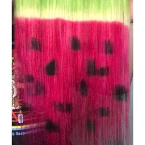 Clip in 20 Custom Color Watermelon Hair Extension / Peekaboo ...