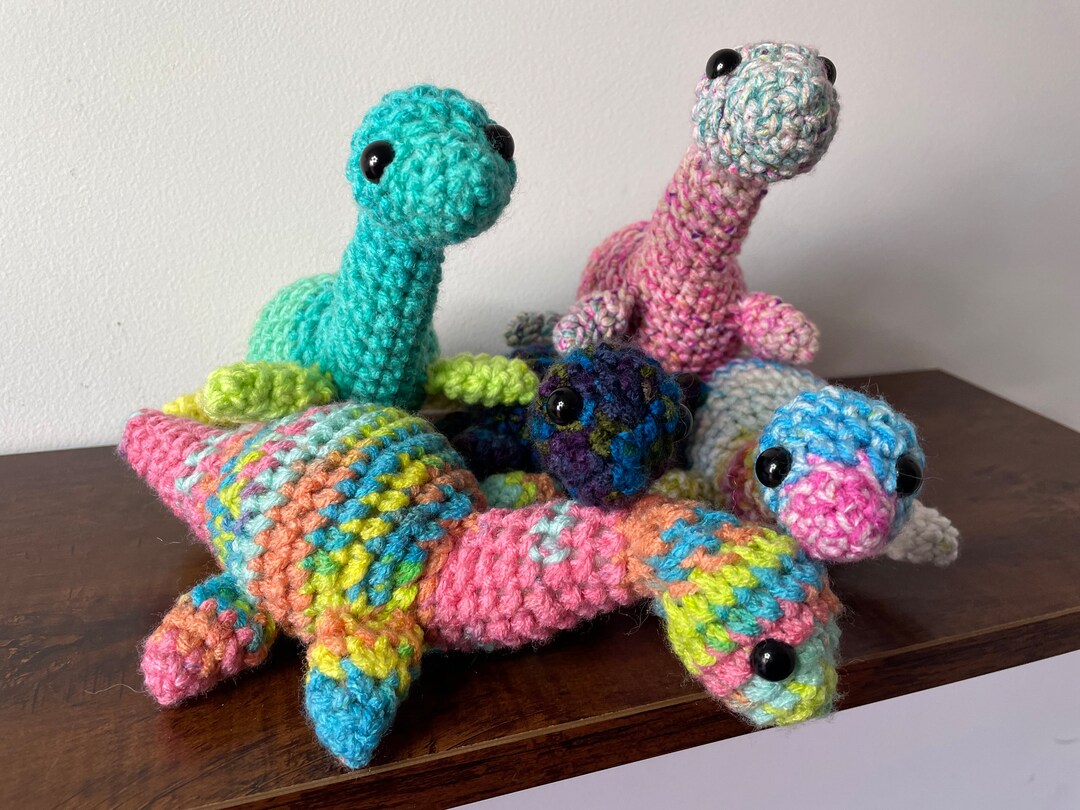 Crochet Lil' Nessie Choose From 5 Colors / Loch Ness Monster Funny Cute ...