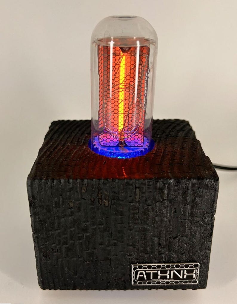 Nixie Tube Clock: Shou Sugi Ban Black Pine, Retro Desk Decor - Etsy