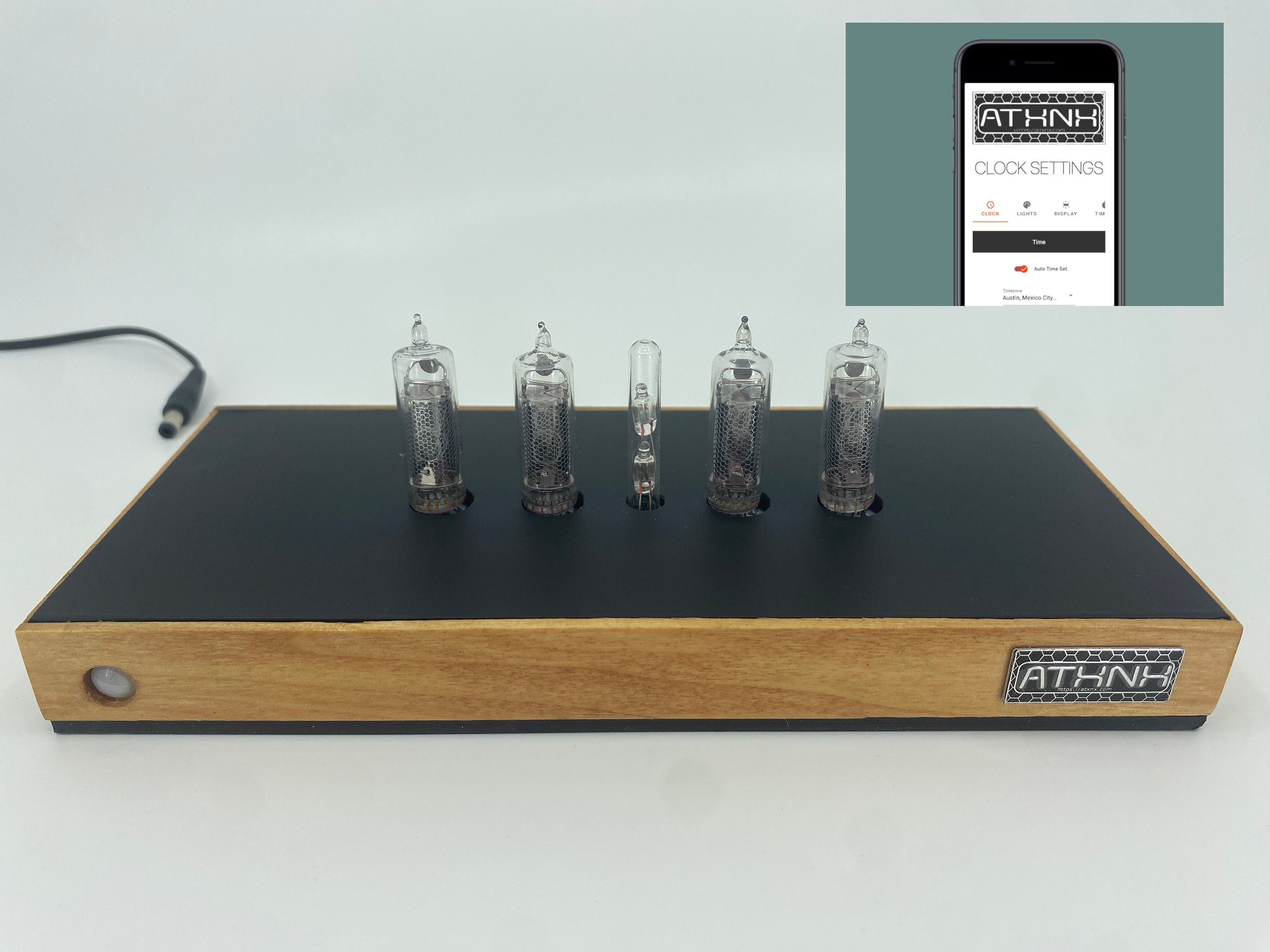 Matte Black - Small Nixie Smart Clock - Retro Meets Modern Elegance ...