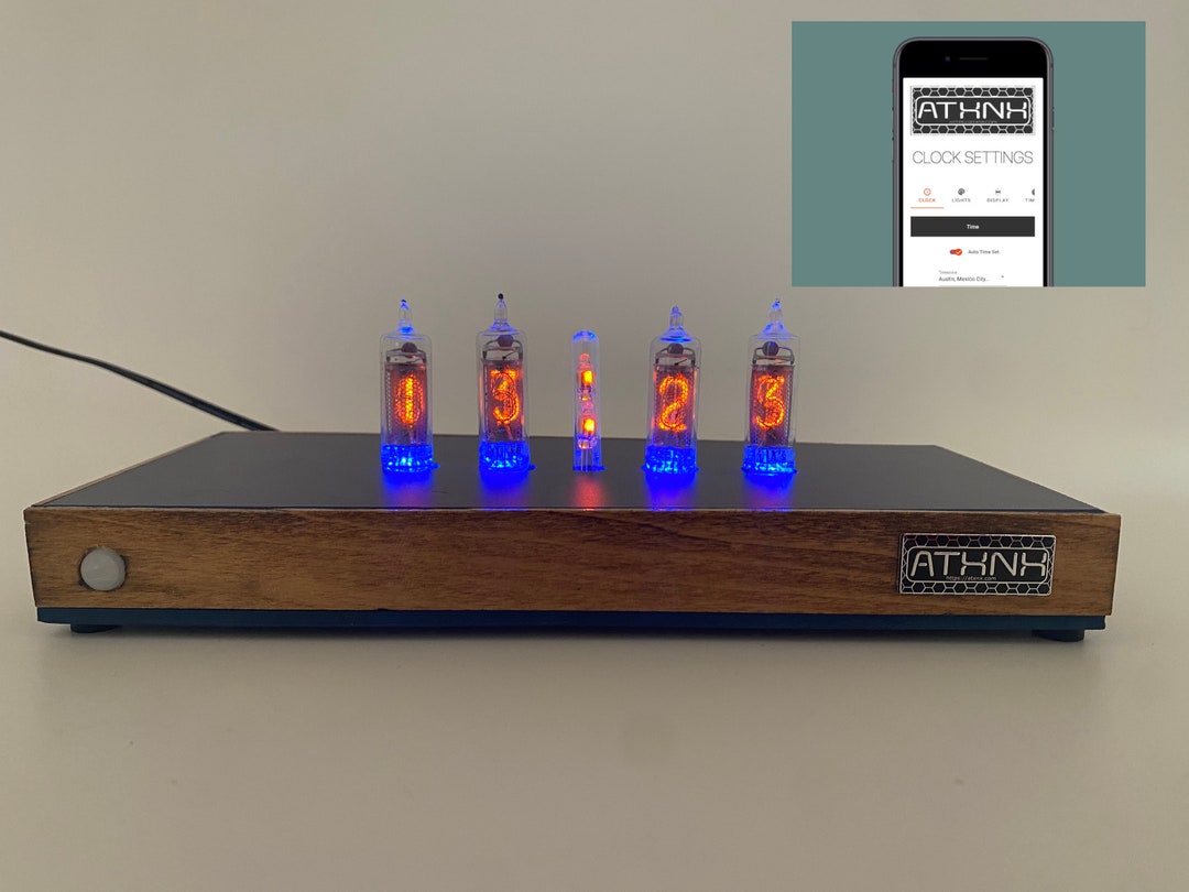 Blue Metallic Small Nixie Smart Clock Retro Meets Modern Elegance ...