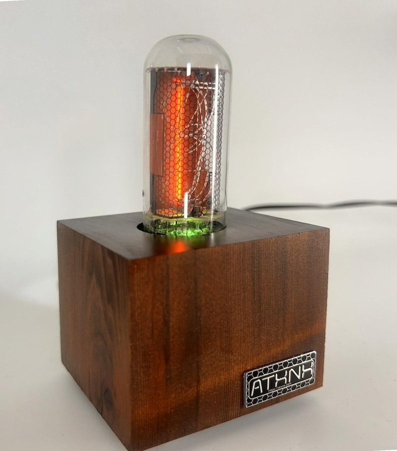 Large Single Nixie Tube Clock: Cedar Nixie Clock - Vintage Retro Table ...