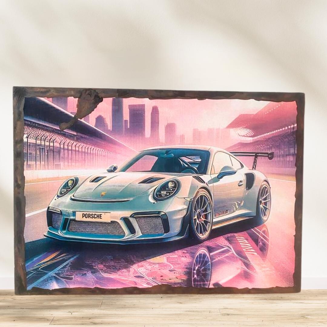 Porsche Painting in Enamel Plaque Style - Etsy