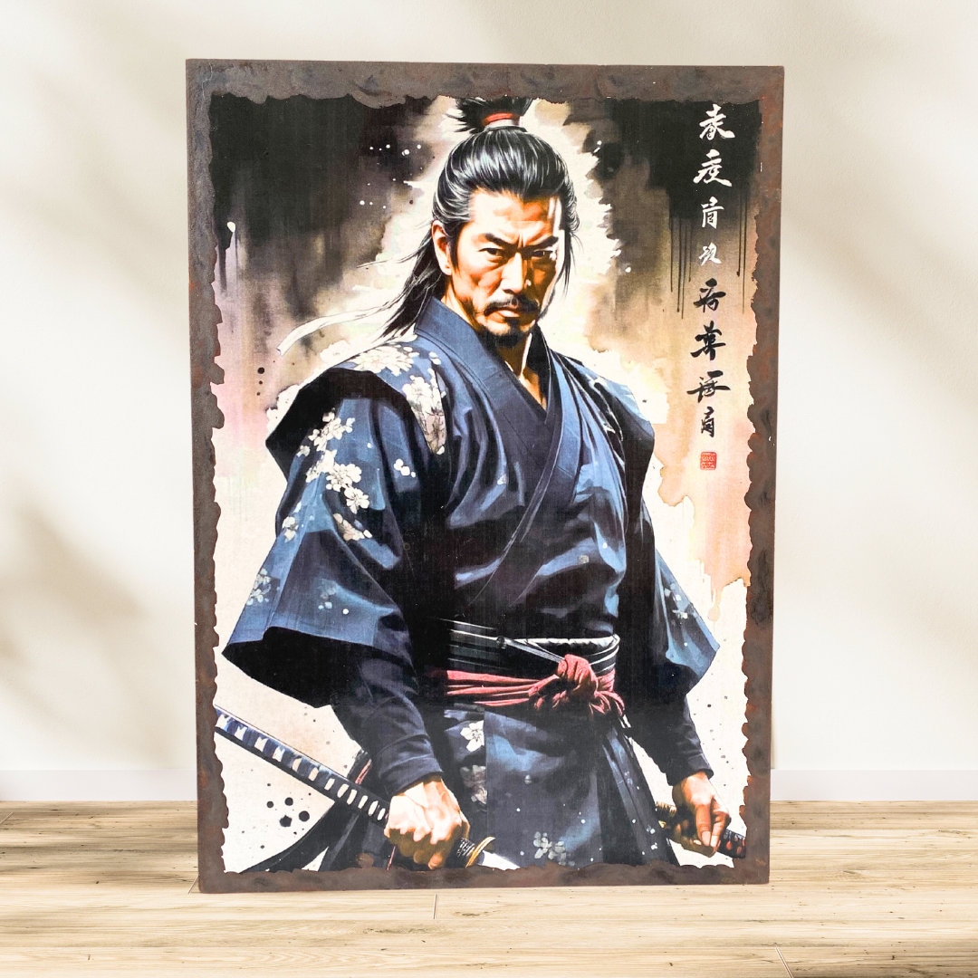 Samurai Painting in Enamel Plaque Style - Etsy