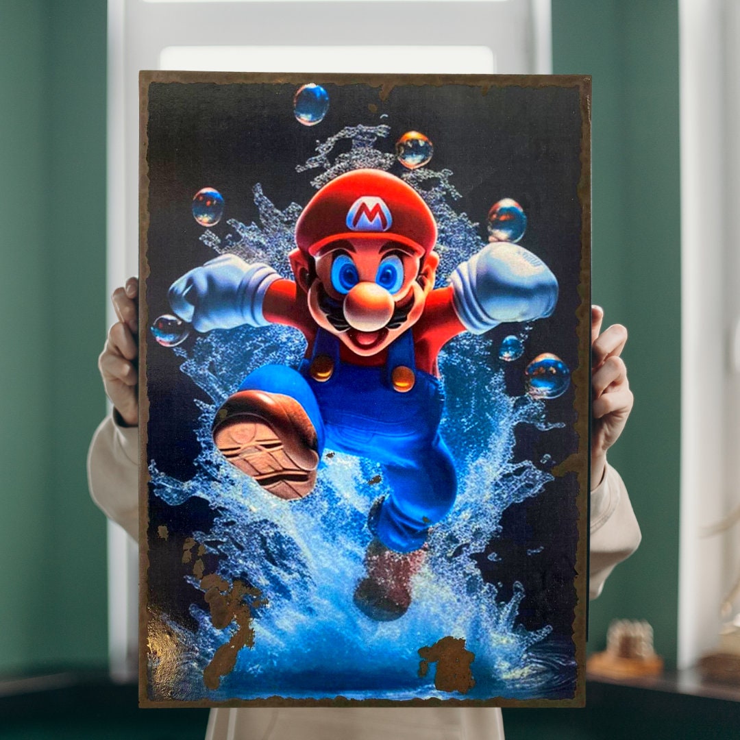 Mario Painting in Enameled Plaque Style - Etsy Canada