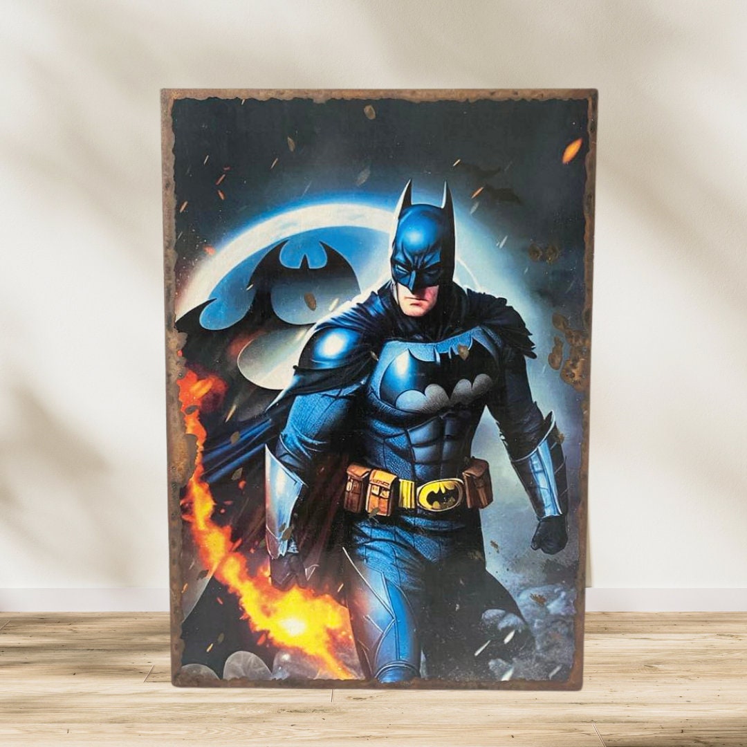 Batman Enamel Plaque Style Painting - Etsy