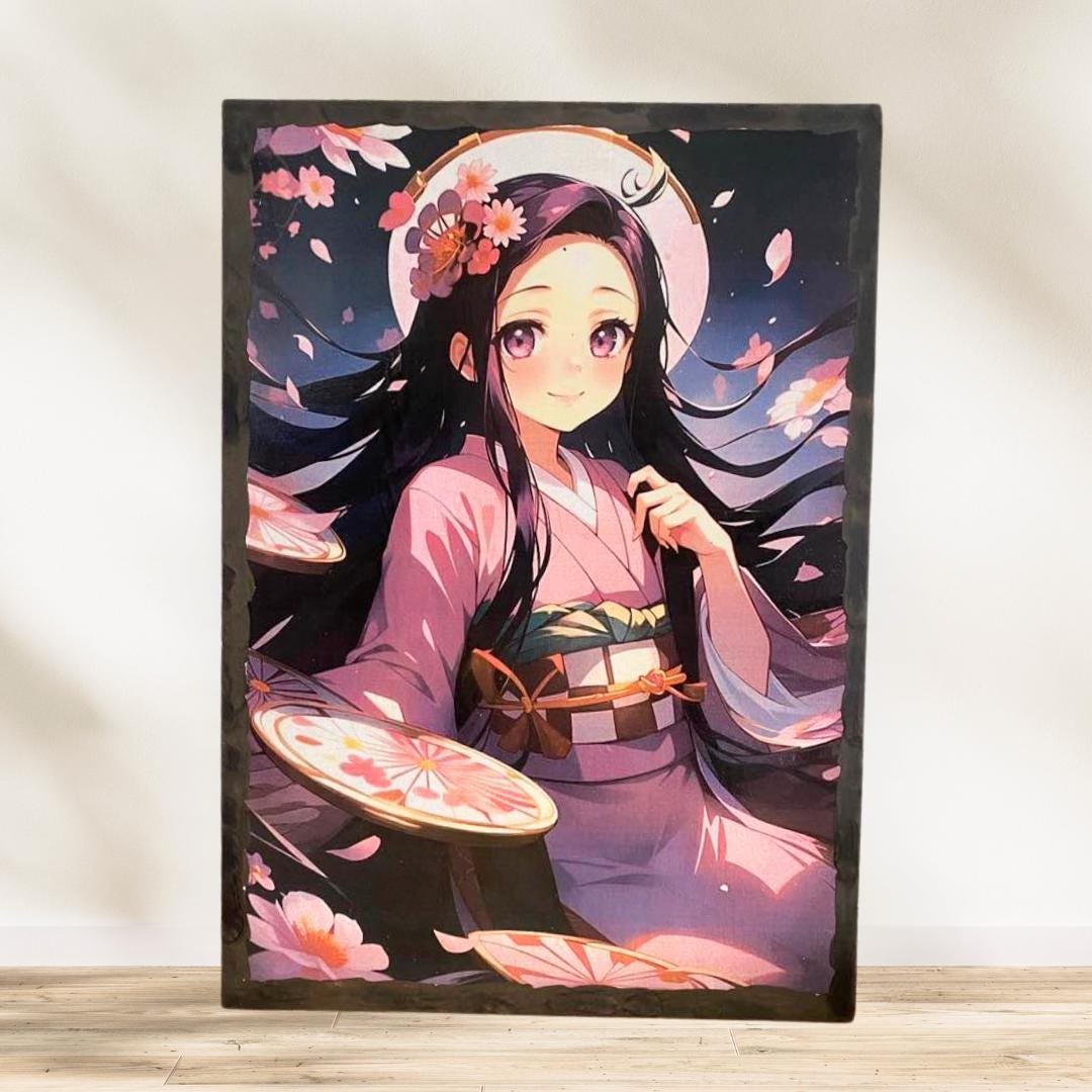 Nezuko Painting in Enamel Plate Style - Etsy