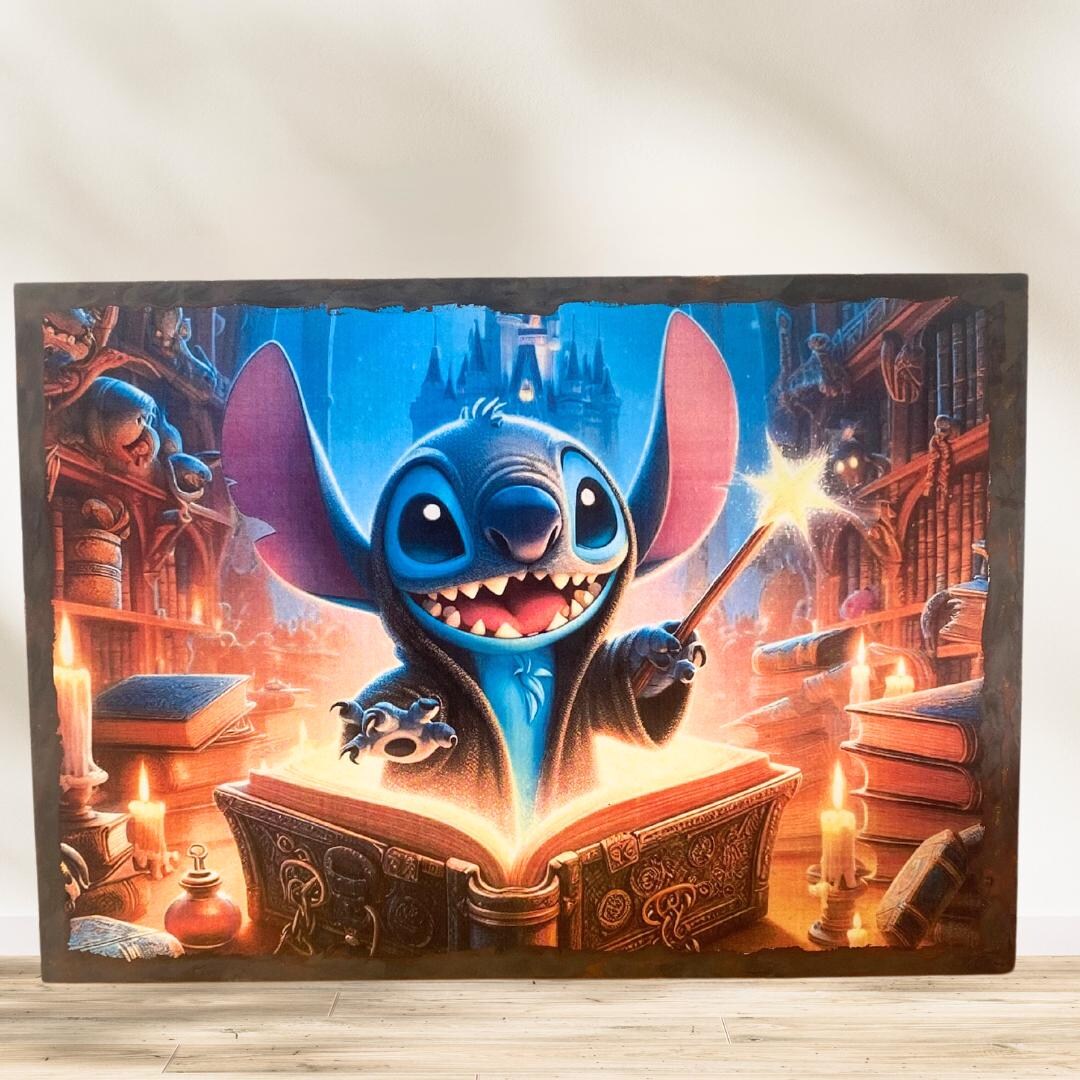 Stitch Enameled Plaque Style Table - Etsy