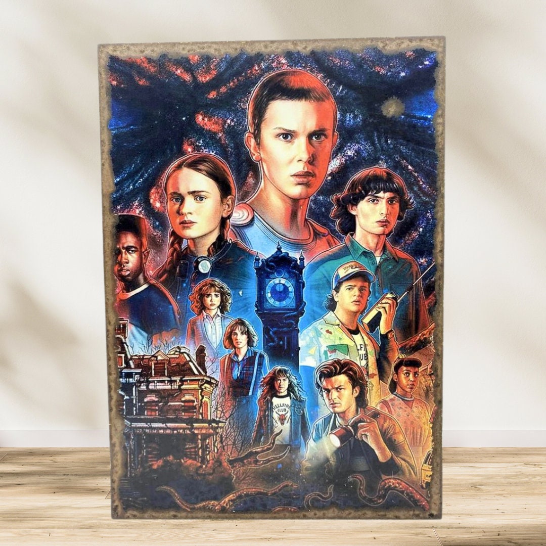 Stranger Things Painting in Enamel Plate Style - Etsy