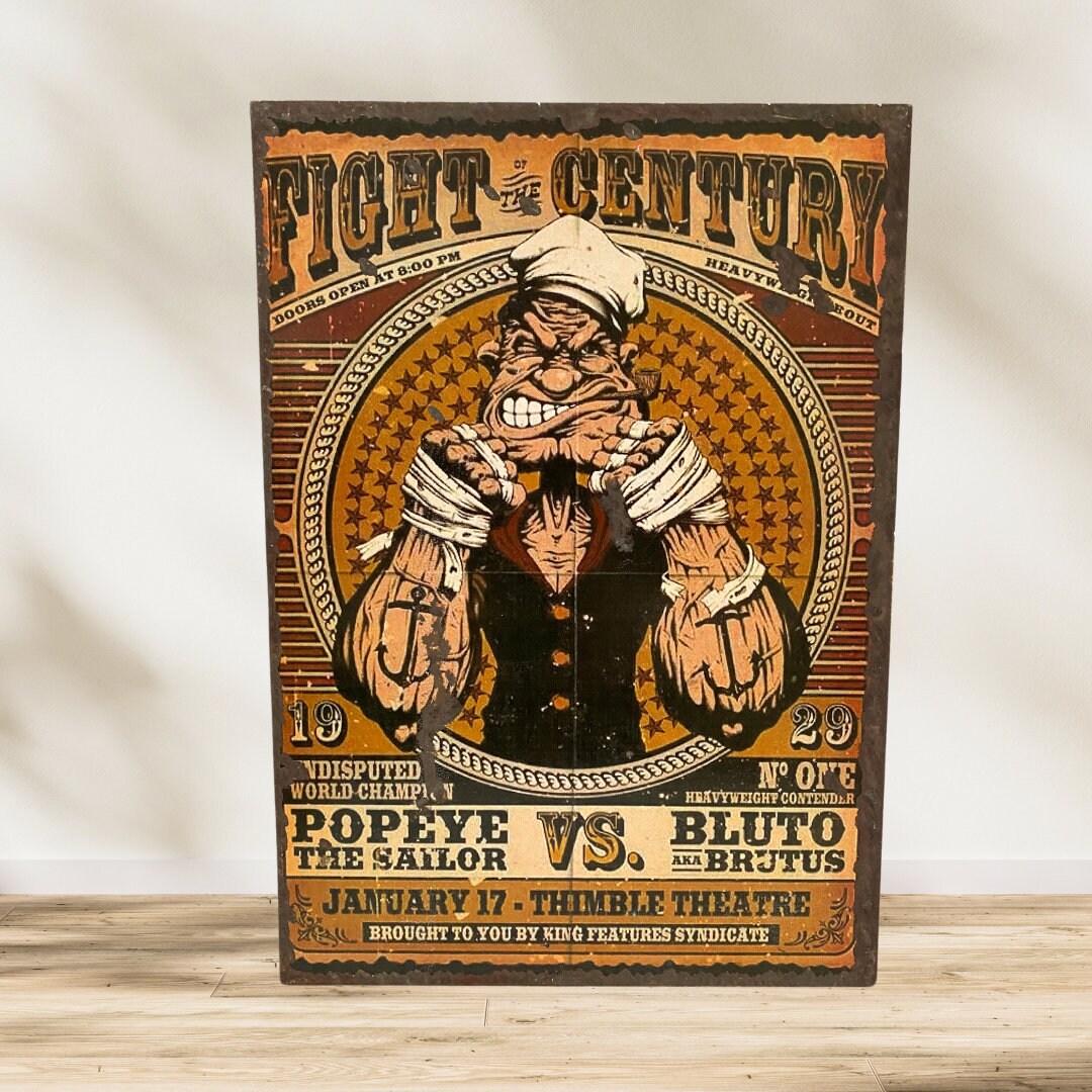 Popeye Painting in Enamel Plate Style - Etsy Canada