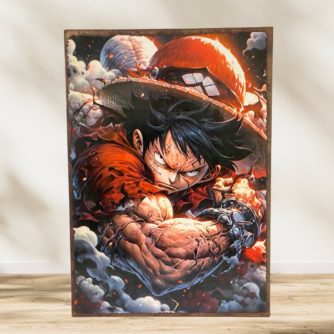 Luffy Painting in Enamel Plate Style - Etsy