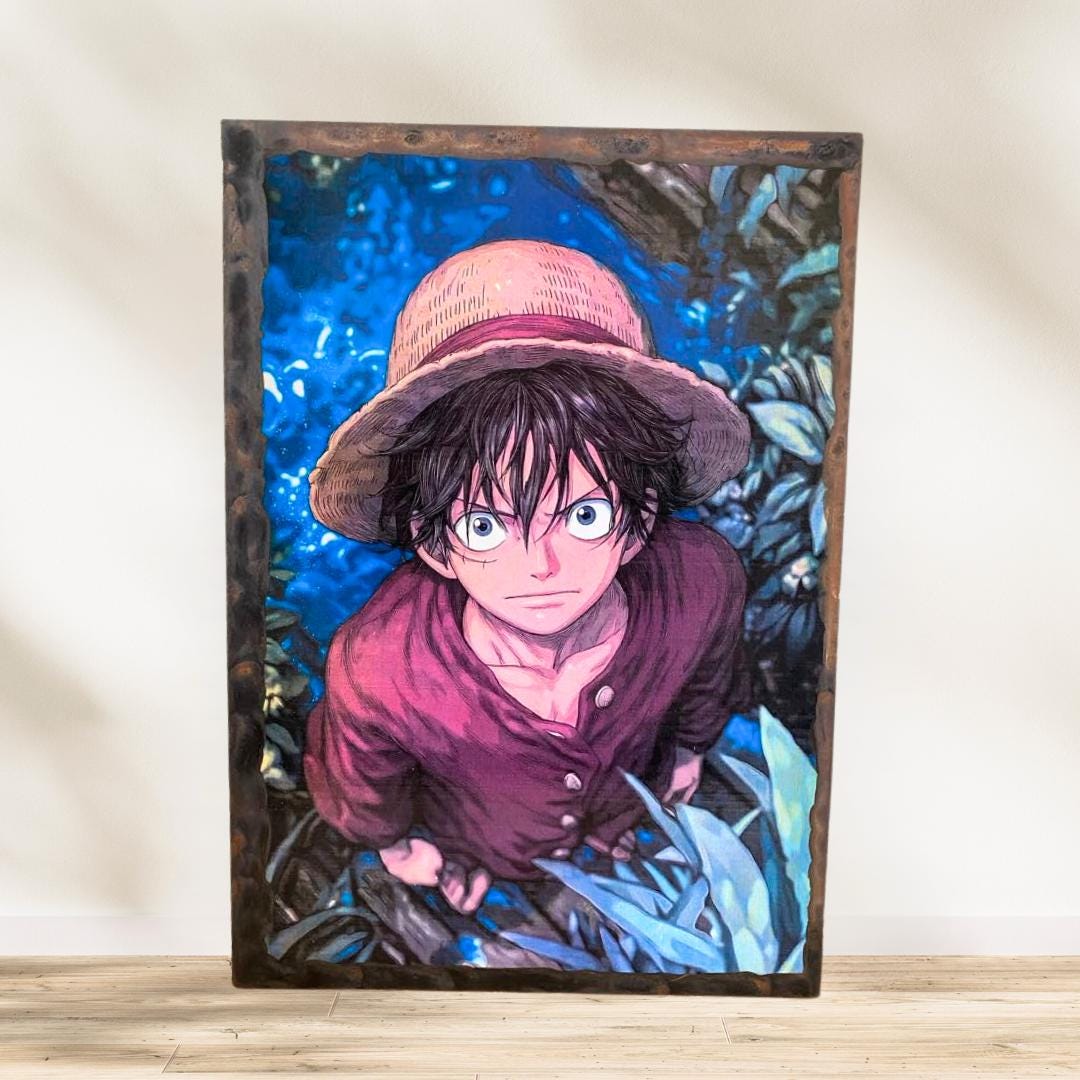 Luffy Painting in Enamel Plate Style - Etsy