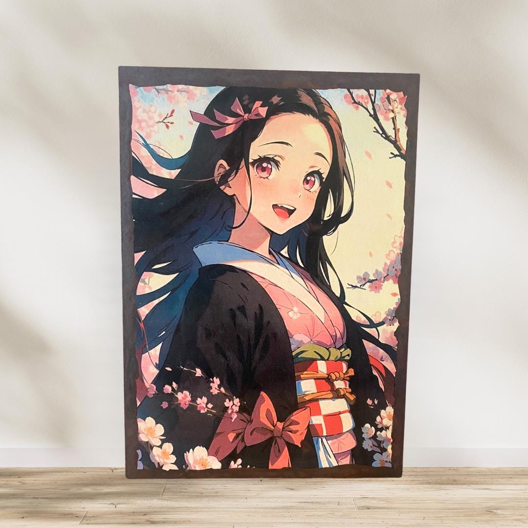 Nezuko Painting in Enamel Plate Style - Etsy