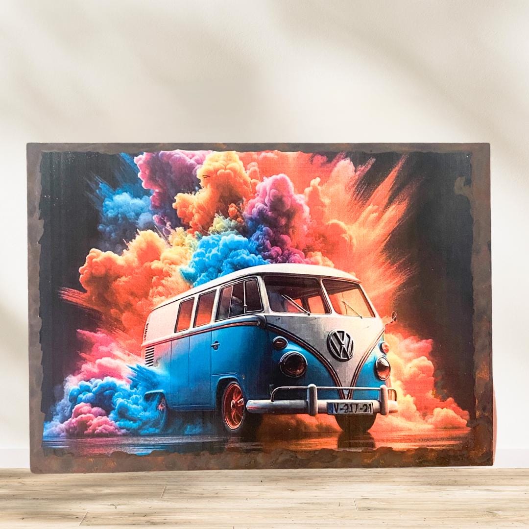 Van Combi Enamel Plate Style Painting - Etsy