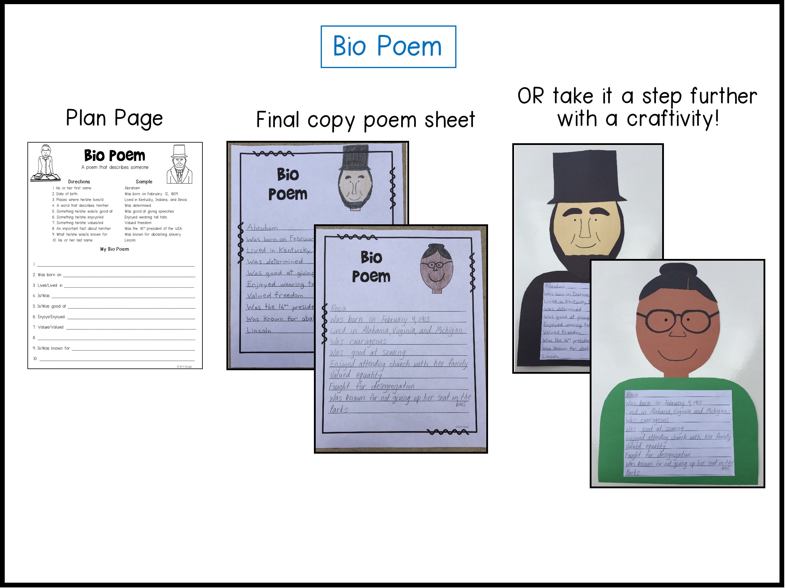 Poetry Writing: Bio Poems (autobiographical and Biographical) - Etsy