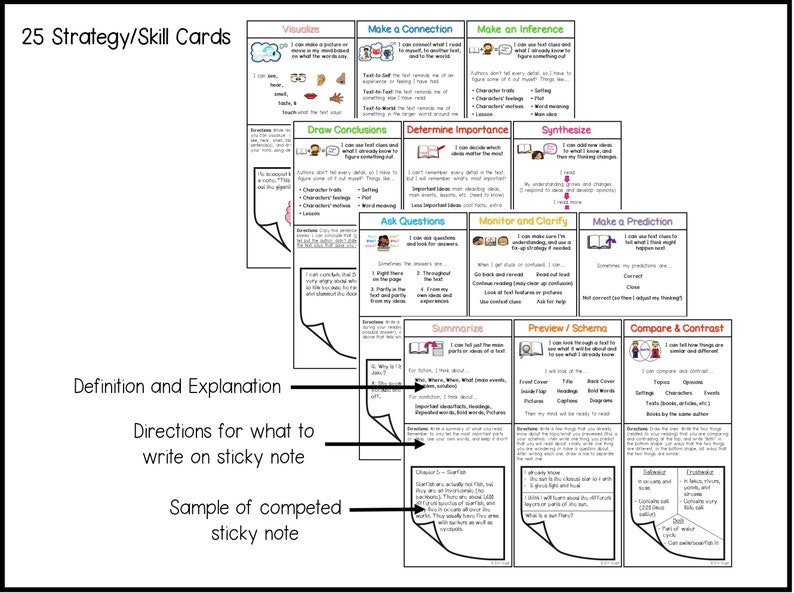 Reading Comprehension Strategies and Skills Interactive Cards ...