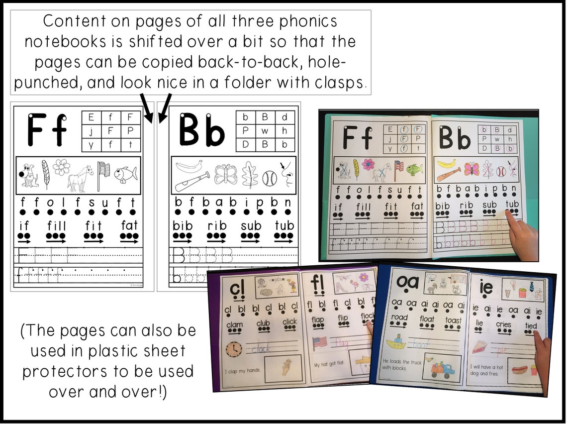 Phonics Notebook Bundle: Letters, Blends, Vowel Teams, Etc. - Etsy