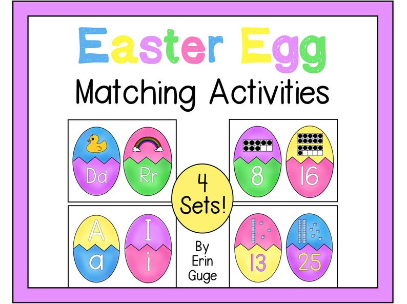 Preschool & Kindergarten Easter Activities: Beginning Sounds, Uppercase ...
