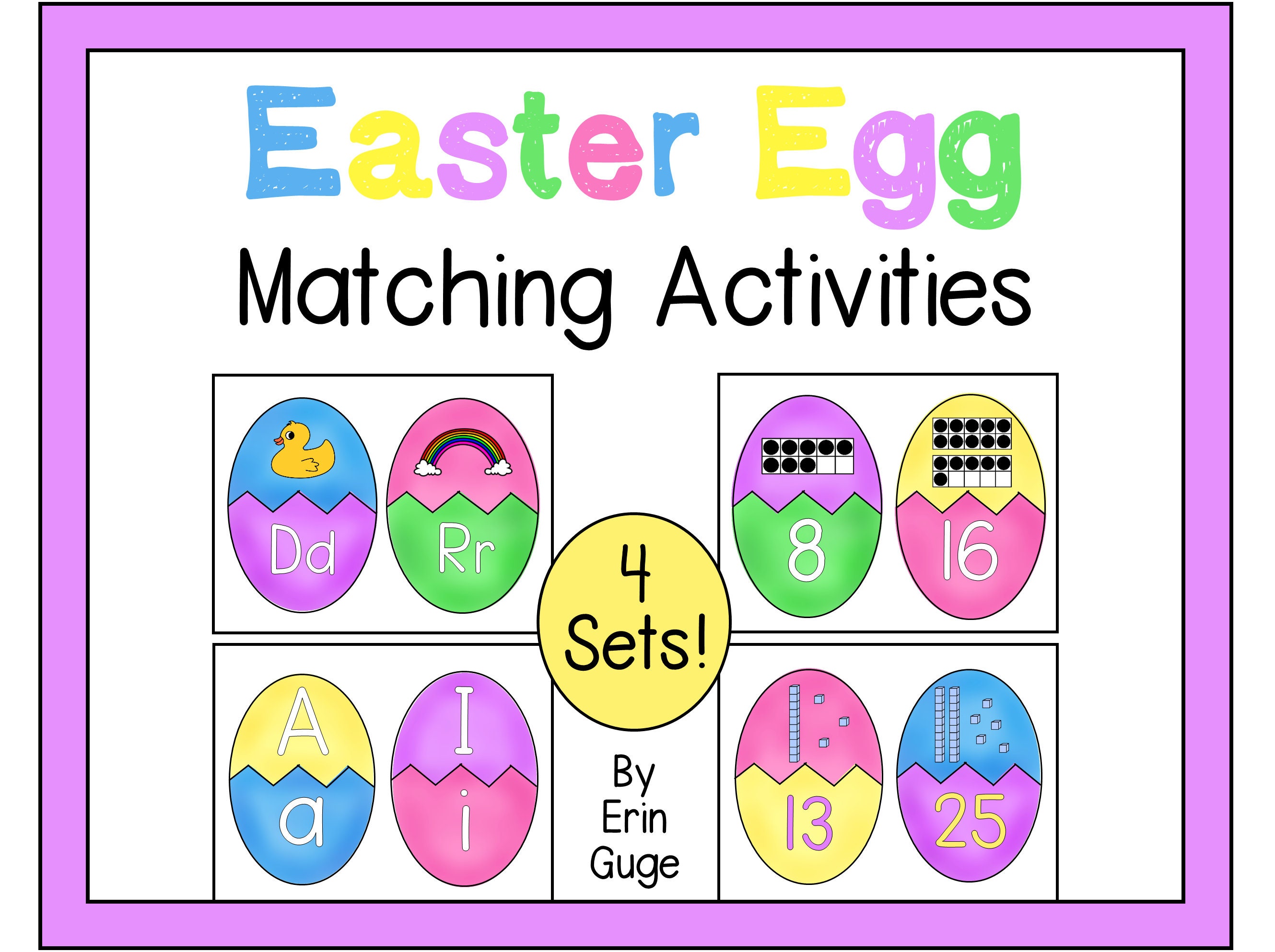 Preschool & Kindergarten Easter Activities: Beginning Sounds, Uppercase ...