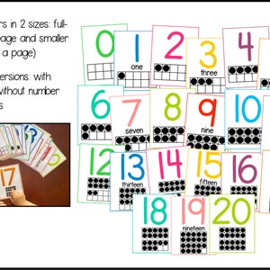 0-20 Number and Ten Frame Posters, Cards, and Practice Pages - Etsy
