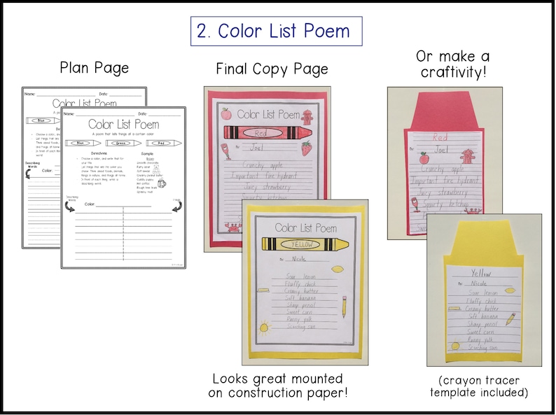 Poetry Writing: 3 Kinds of List Poems - Etsy