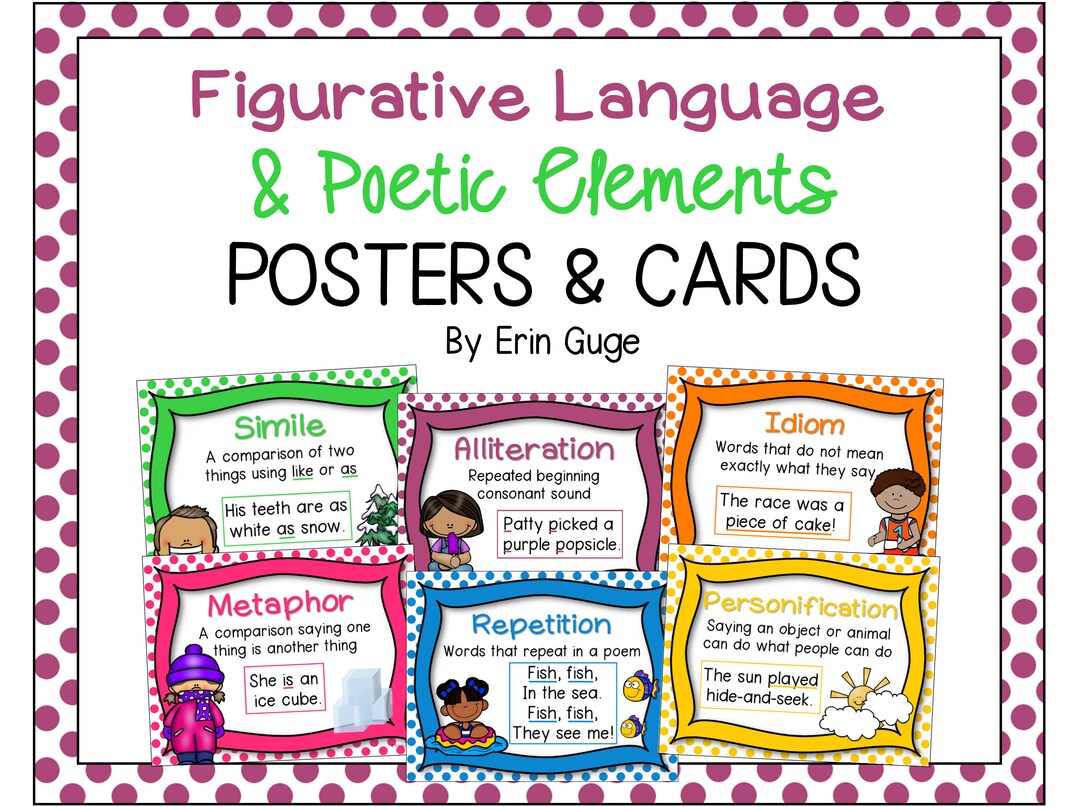 Figurative Language and Poetic Elements Posters and Cards - Etsy