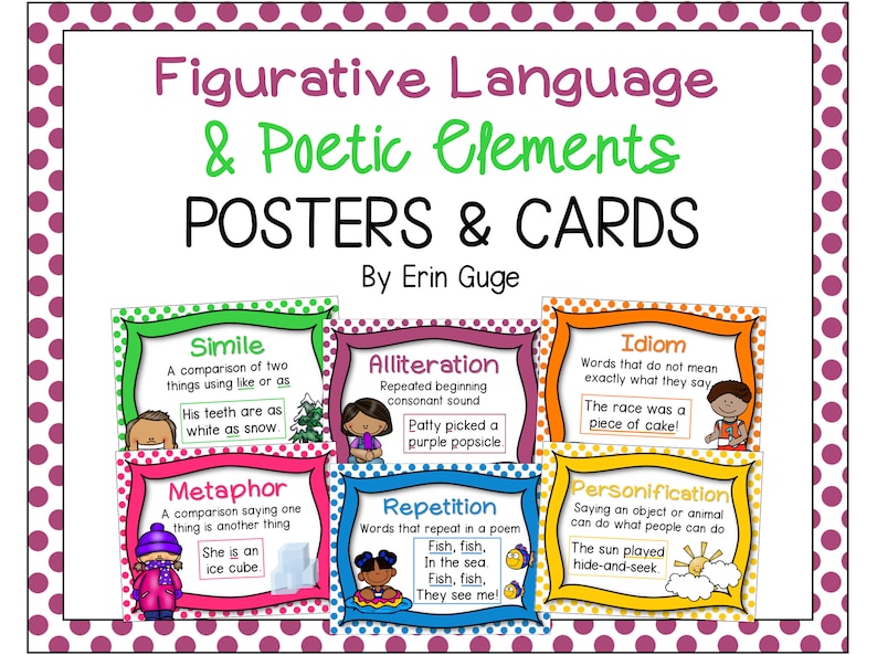 Figurative Language and Poetic Elements Posters and Cards - Etsy