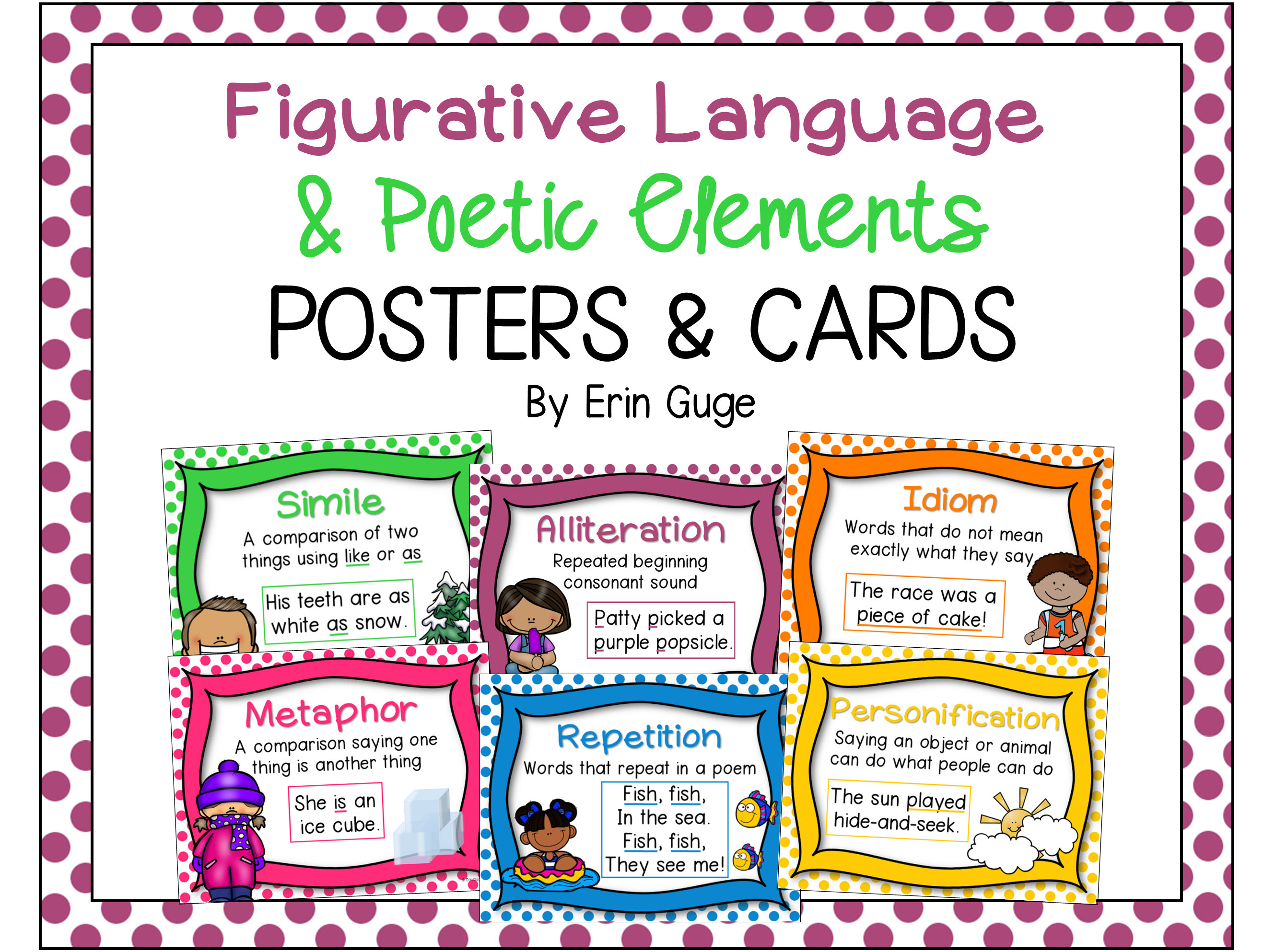 Figurative Language and Poetic Elements Posters and Cards - Etsy