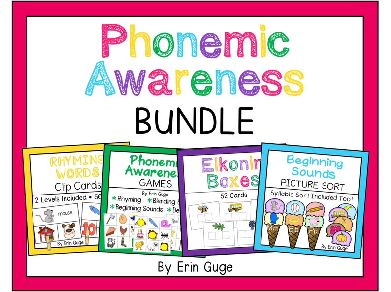 Phonemic Awareness Activities Bundle: Rhyming, Blending, Segmenting ...