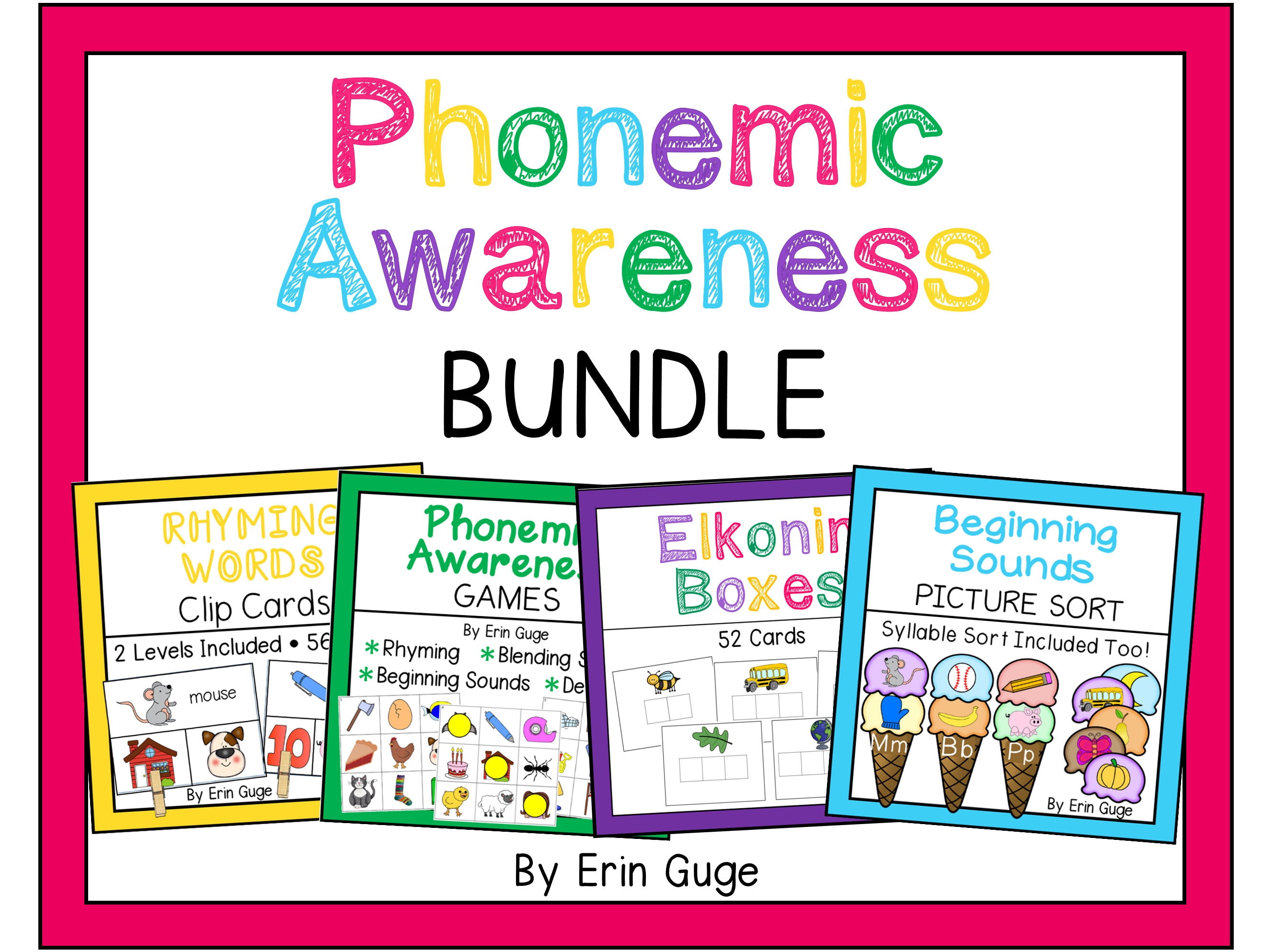 Phonemic Awareness Activities Bundle: Rhyming, Blending, Segmenting ...