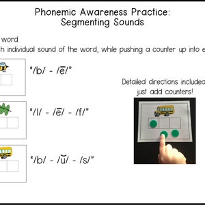 Phonemic Awareness: Elkonin Boxes for Segmenting Sounds - Etsy