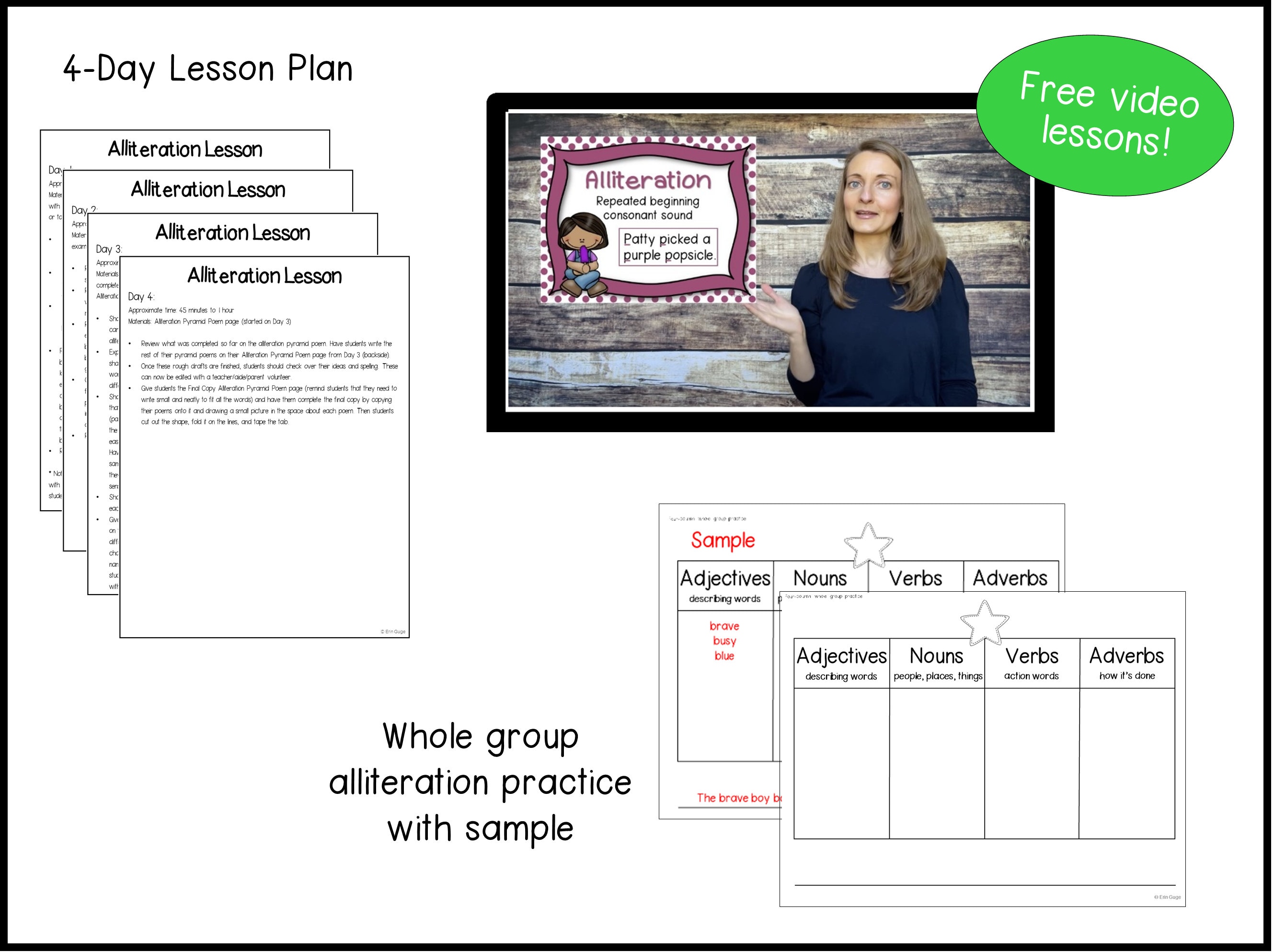 Poetry Writing: Alliteration Pyramid Poem - Lesson Plans and Printables ...