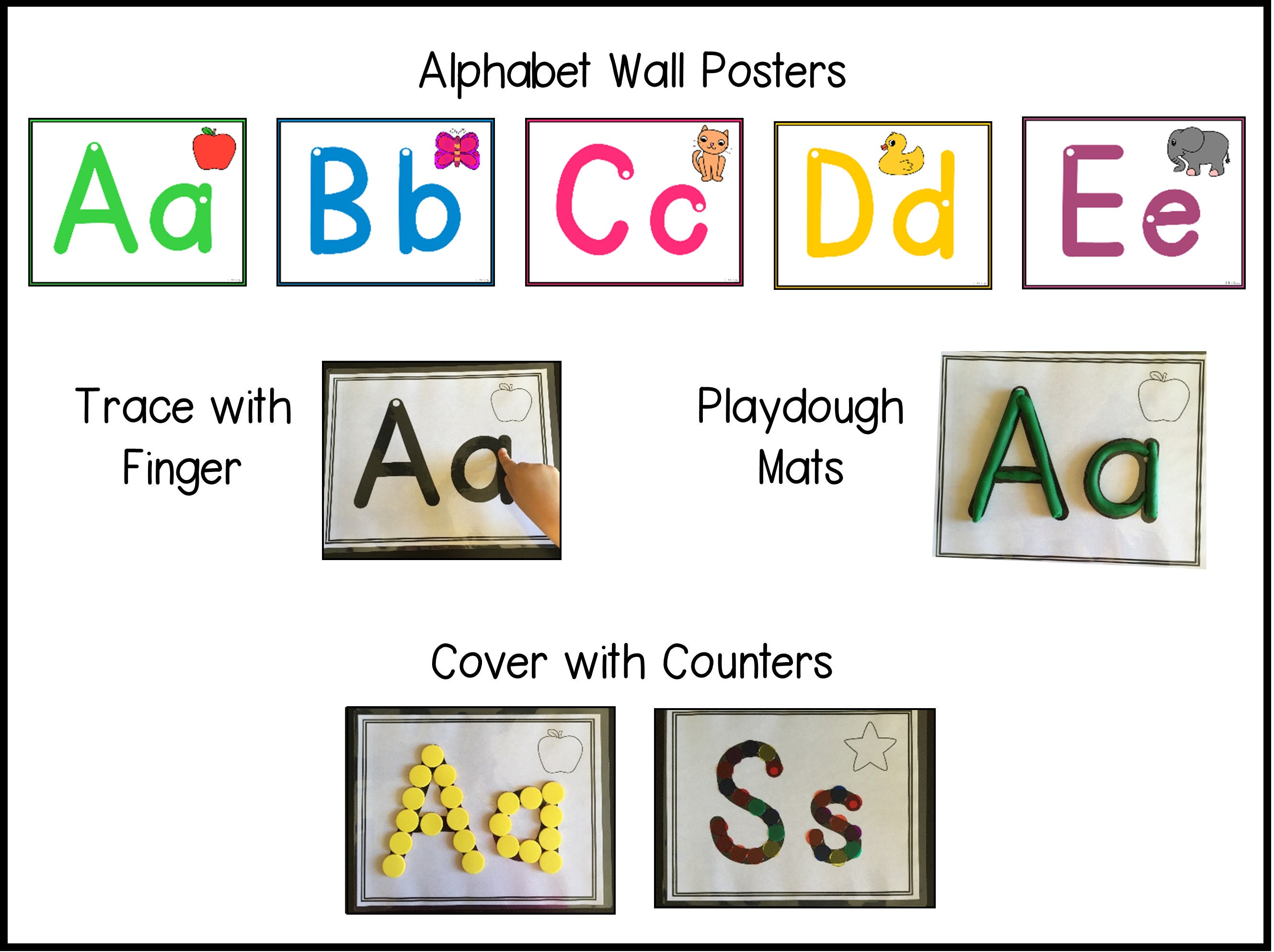 Alphabet Letters: Posters, Playdough Mats, Cover With Counters, or ...