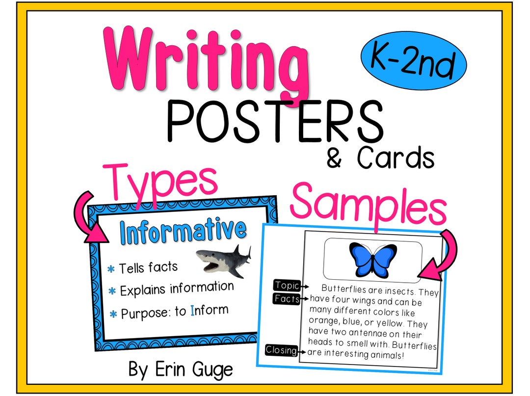 Types of Writing and Writing Samples: Posters and Cards - Etsy