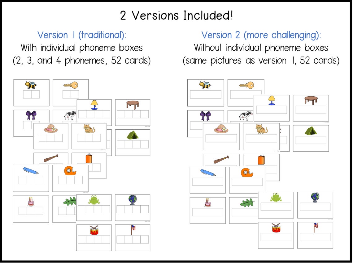 Phonemic Awareness: Elkonin Boxes for Segmenting Sounds - Etsy