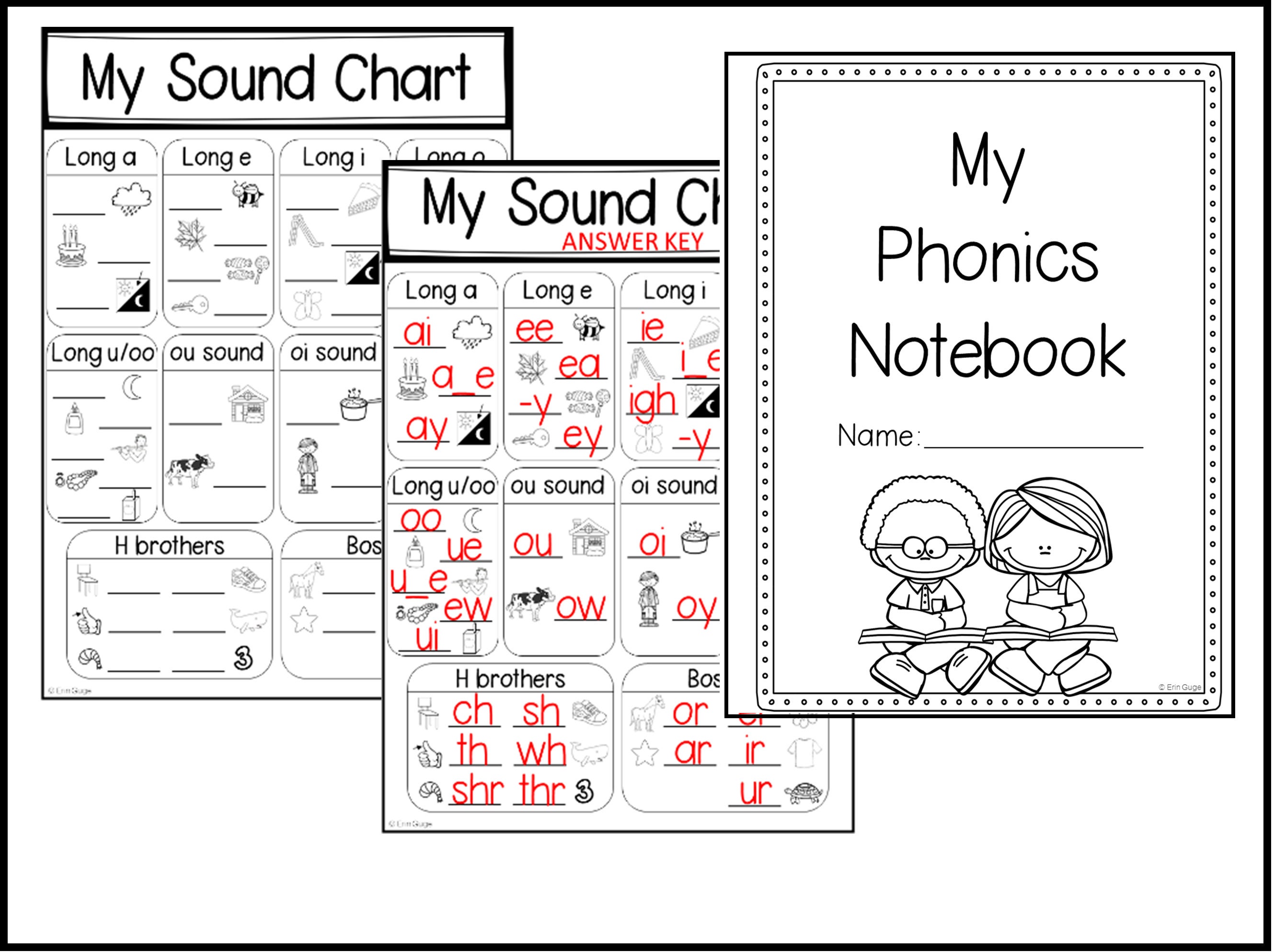 Phonics Notebook: Long Vowels, Vowel Teams, Diphthongs, Digraphs, R ...