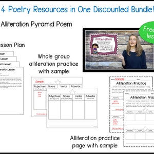 Poetry Bundle: Alliteration, Simile, Bio, List Poems - Etsy