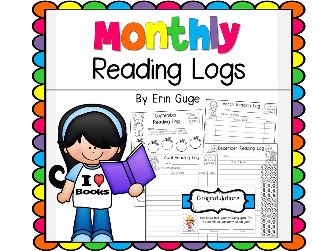 Monthly Reading Logs (differentiated in 5 Versions) - Etsy