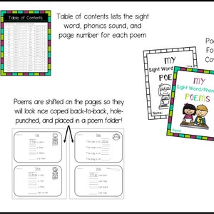 Poems for Sight Words, Phonics, and Fluency - Etsy
