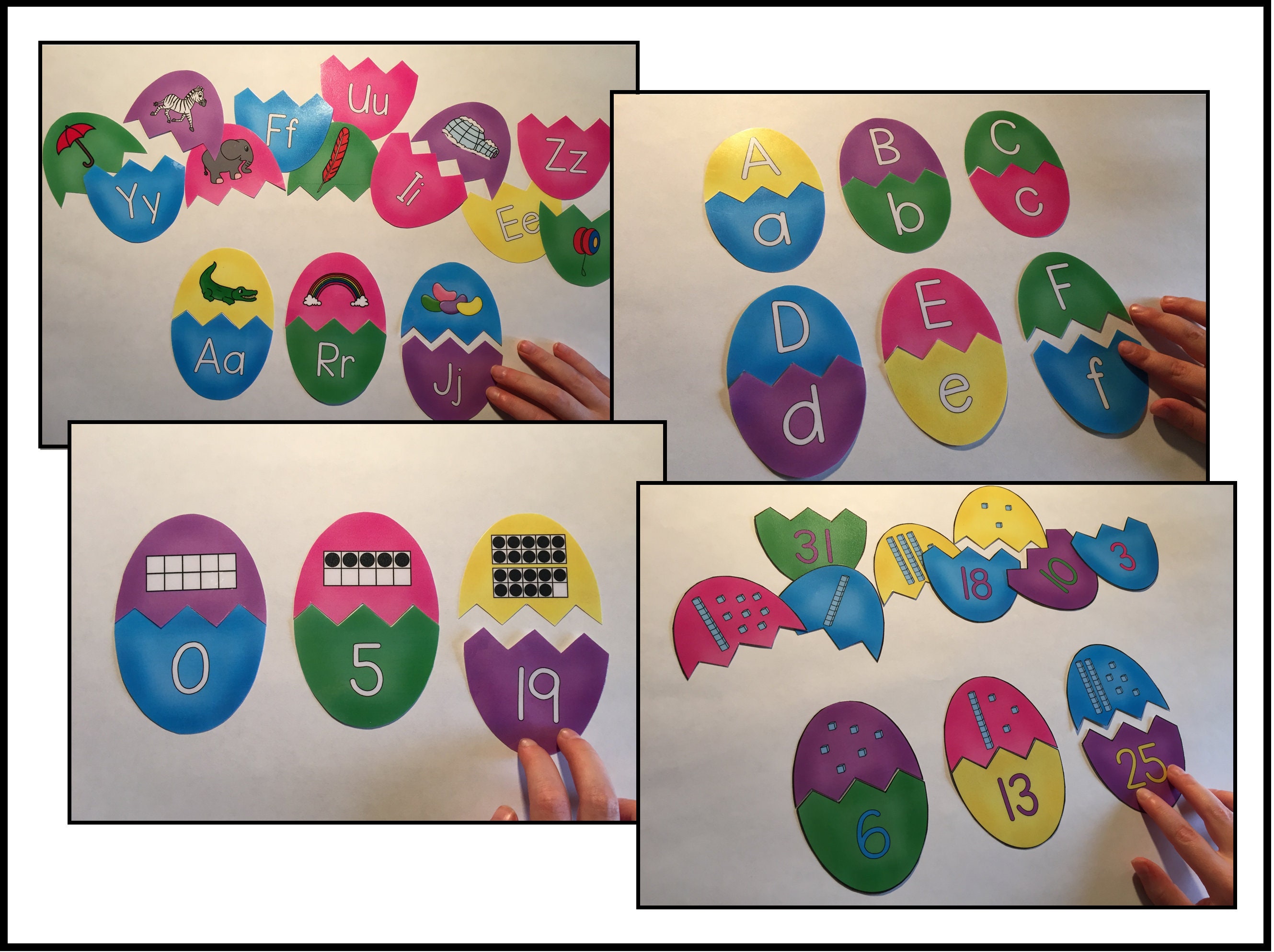 Preschool & Kindergarten Easter Activities: Beginning Sounds, Uppercase ...