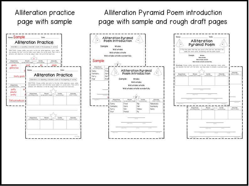 Poetry Writing: Alliteration Pyramid Poem - Lesson Plans and Printables ...