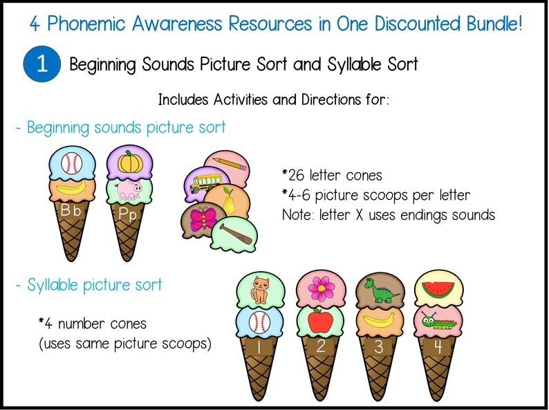Phonemic Awareness Activities Bundle: Rhyming, Blending, Segmenting ...