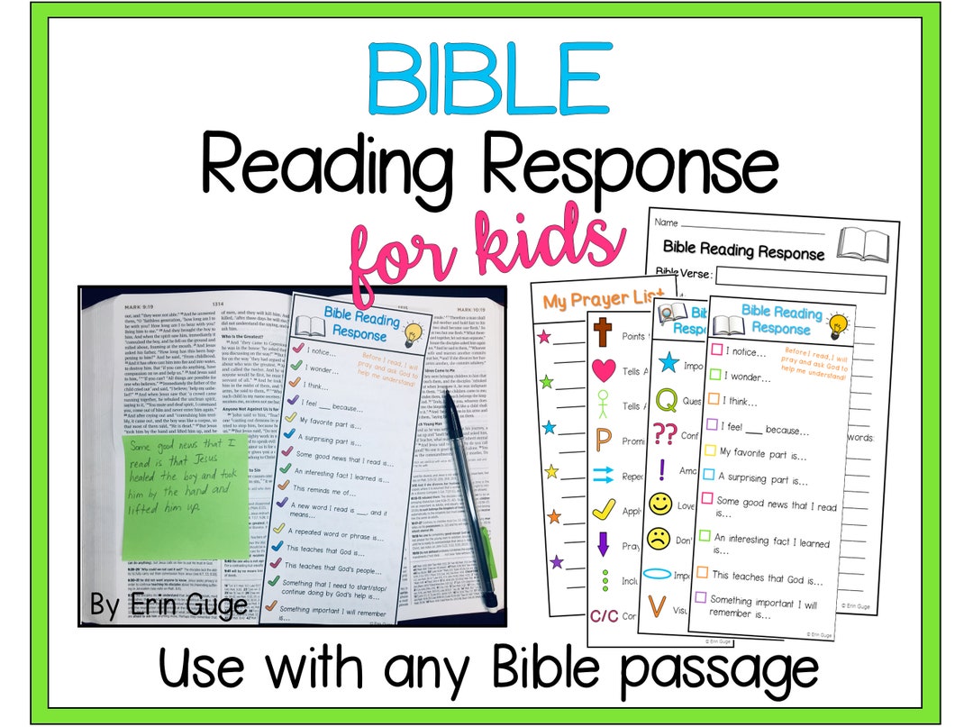 Bible Reading Response for Kids - Use With Any Bible Passage! - Etsy