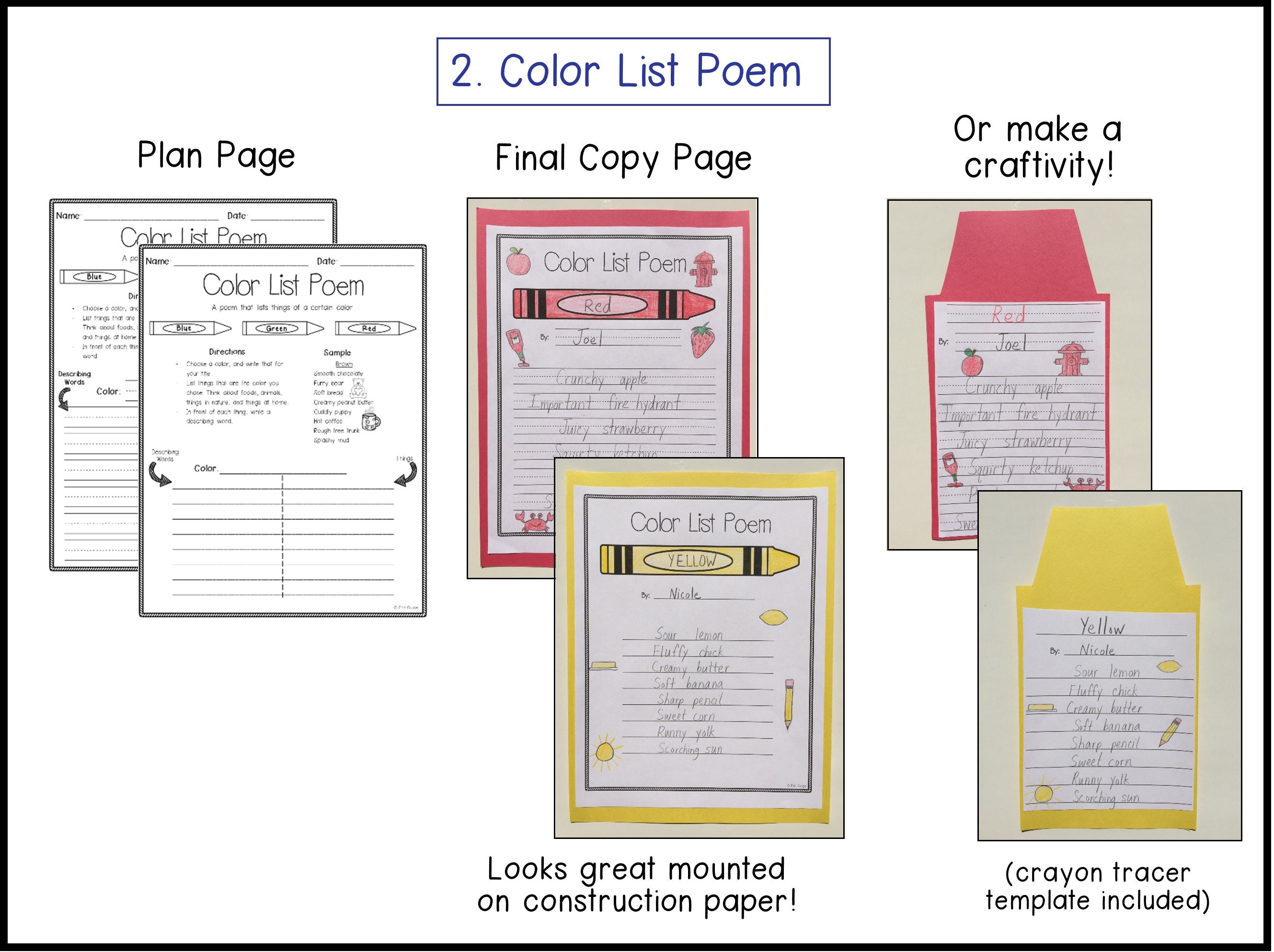 Poetry Bundle: Alliteration, Simile, Bio, List Poems - Etsy