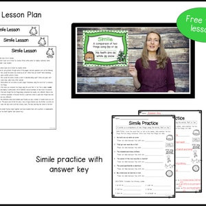 Poetry Writing: Monster Simile Poem - Lesson Plans and Printables - Etsy