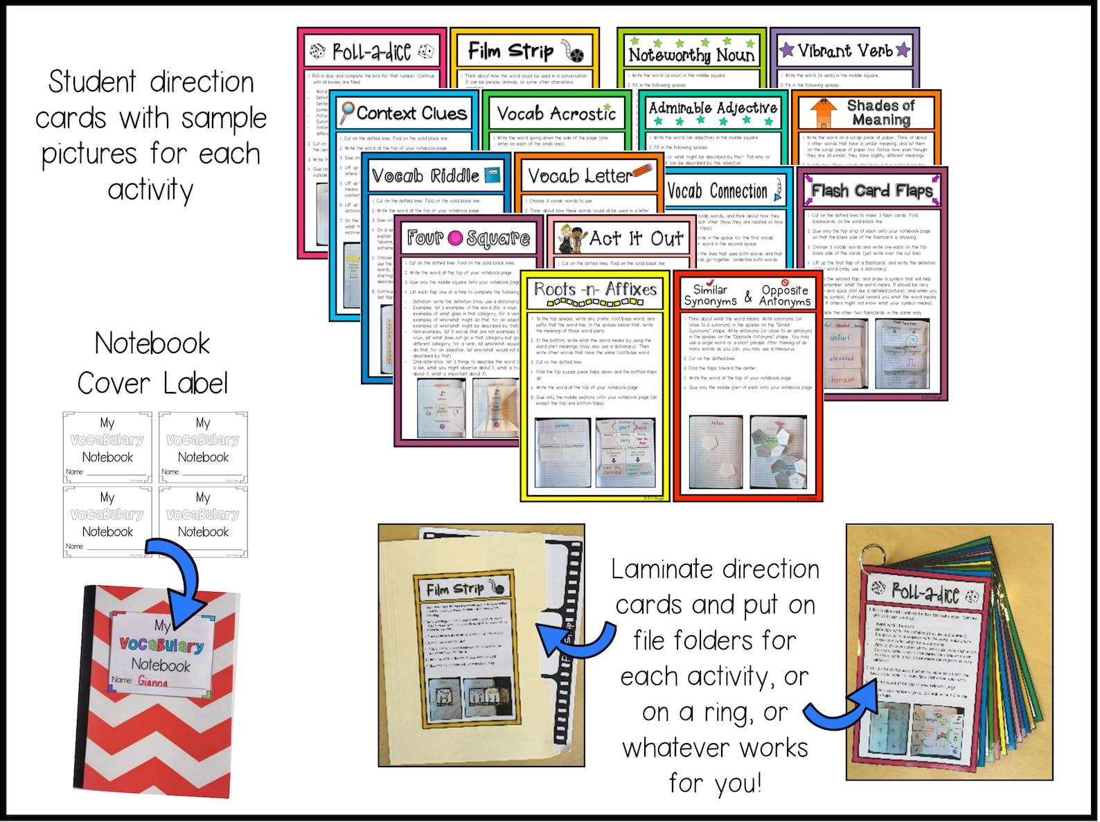 Vocabulary Interactive Notebook and Worksheets for Any Vocab Words - Etsy